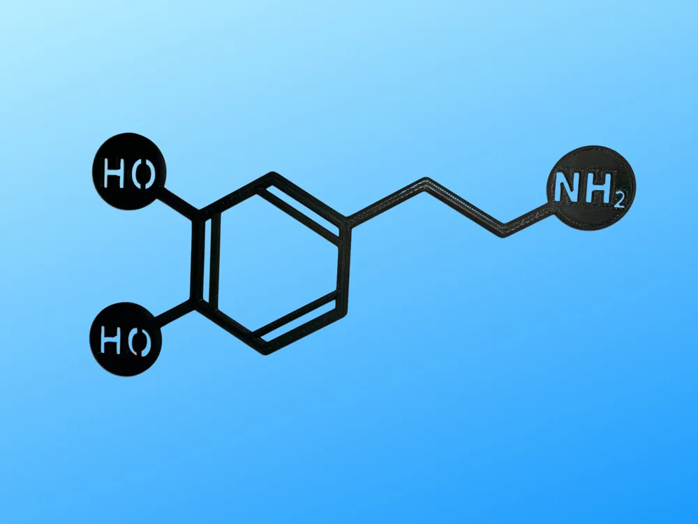 Dopamine molecule structure by NijsDesigns - MakerWorld
