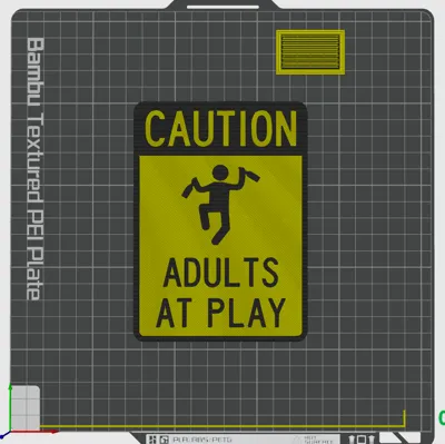 Caution: cat at play - sign by dubmehard - MakerWorld