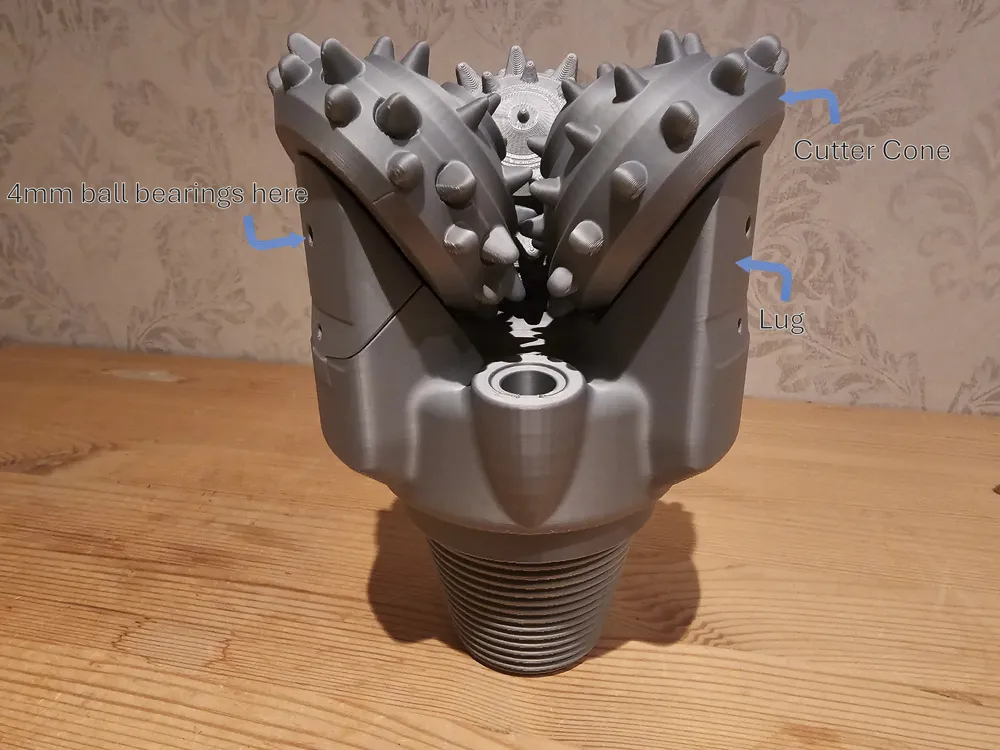 TriCone Drillbit by Respatex MakerWorld: Download Free 3D Models