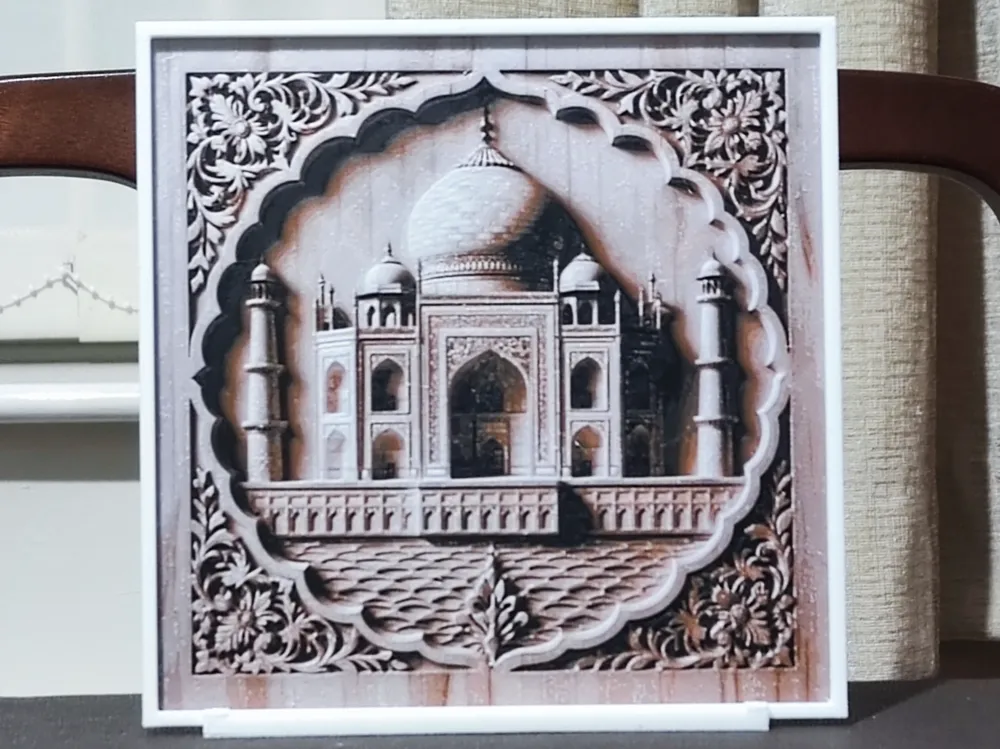 Carved Taj Mahal - HueForge 3 Color - Free 3D Print Model - MakerWorld