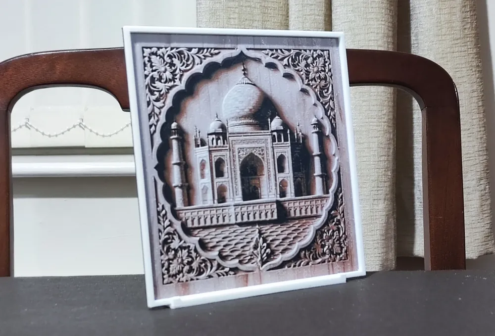 Carved Taj Mahal - HueForge 3 Color - Free 3D Print Model - MakerWorld