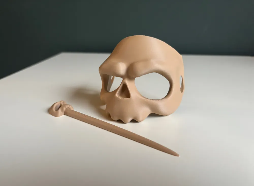 ZKULL Skull Hair Pin - Free 3D Print Model - MakerWorld