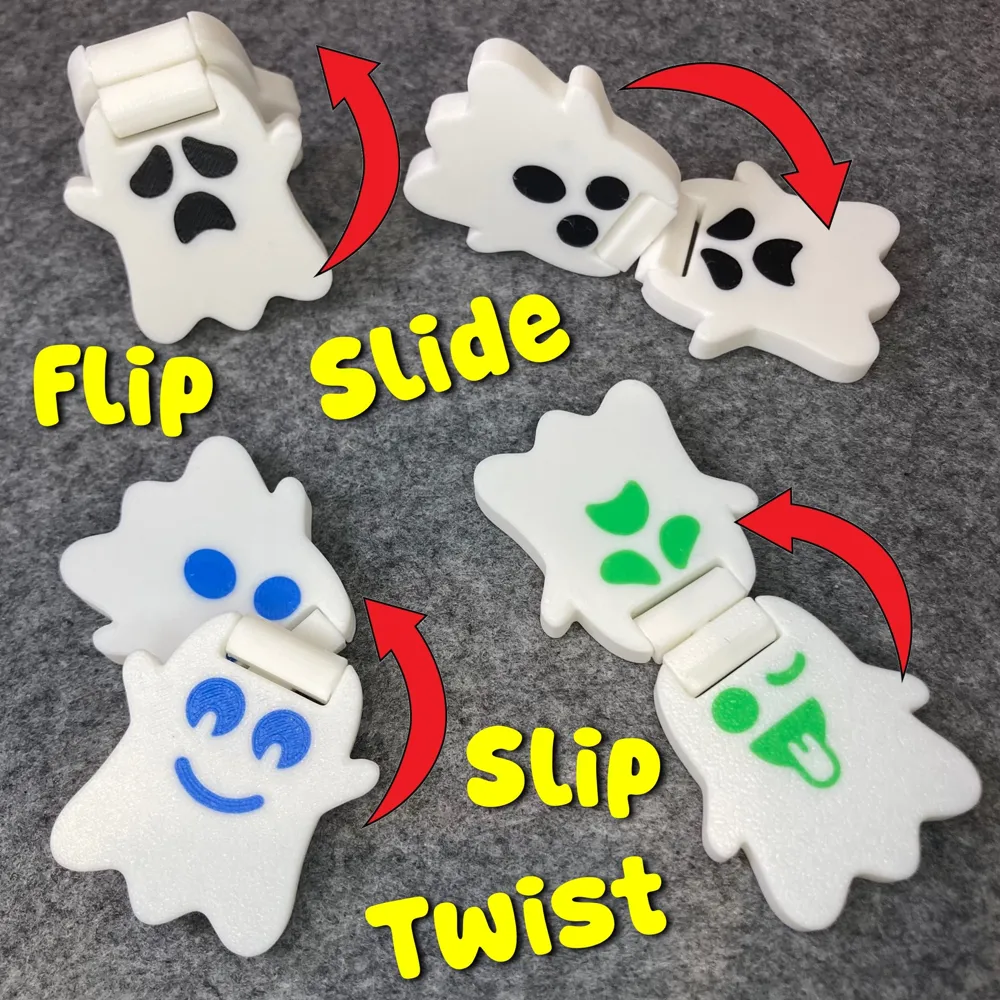 Halloween Ghost Flip and Slip Fidget Toy (38 mins) - Free 3D Print ...