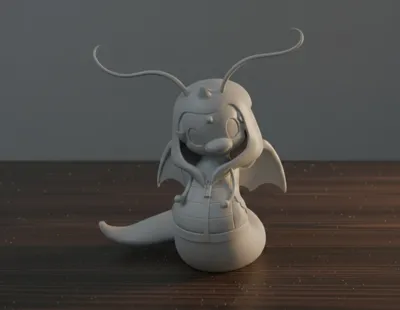Pokemon Chibi Dratini with Dragonite Cape - Free 3D Print Model ...