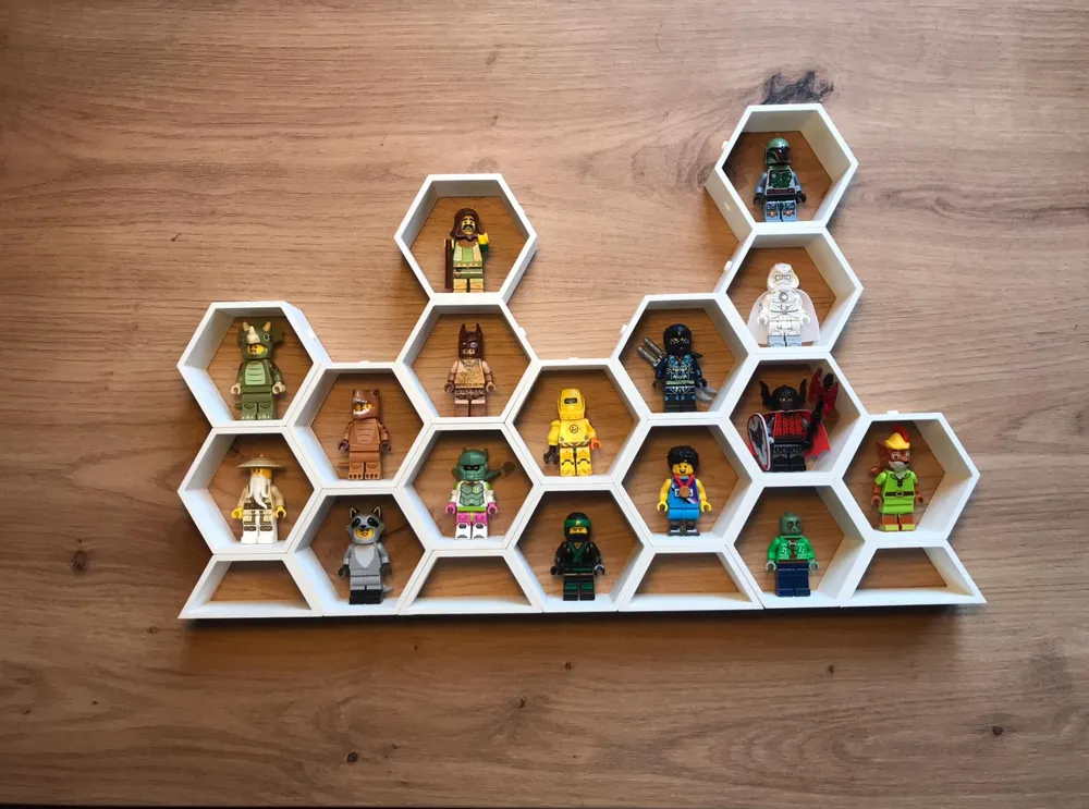 modular hexagonal minifigure display stand - Free 3D Print Model ...