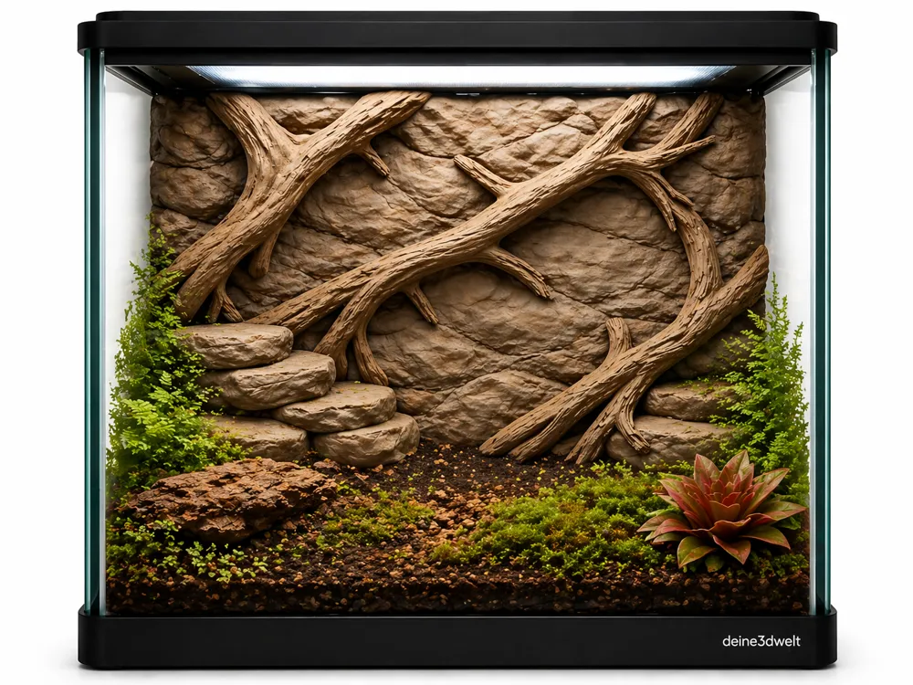 3D Terrarium Background with Rocks & Roots - Free 3D Print Model ...