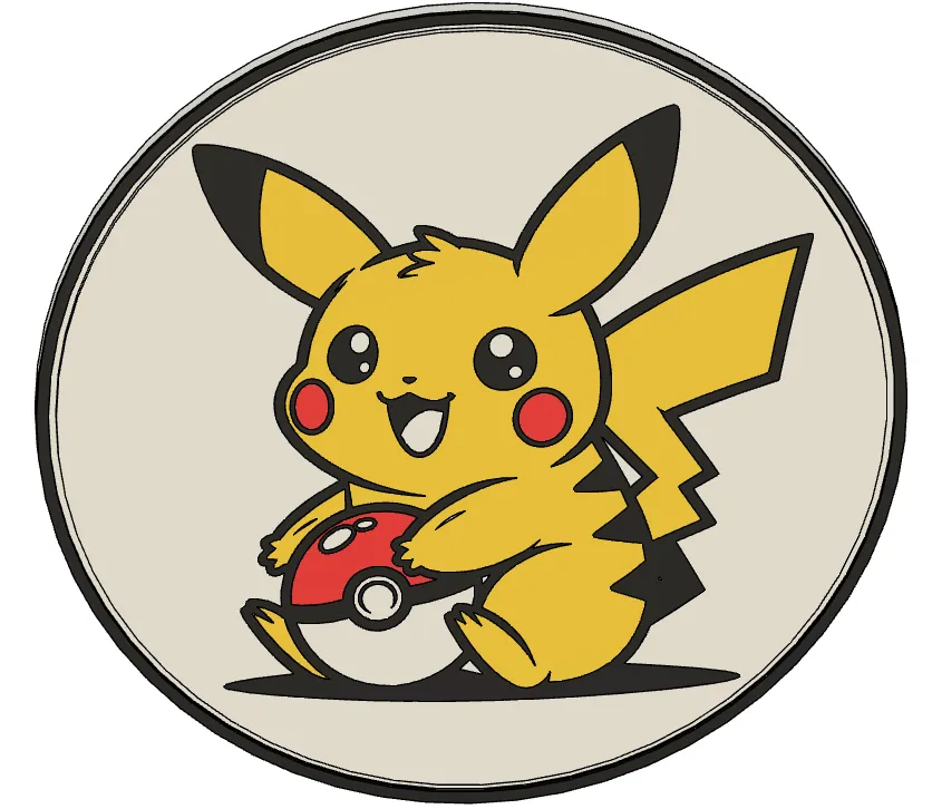 Pikachu coaster by CustomCreations - MakerWorld