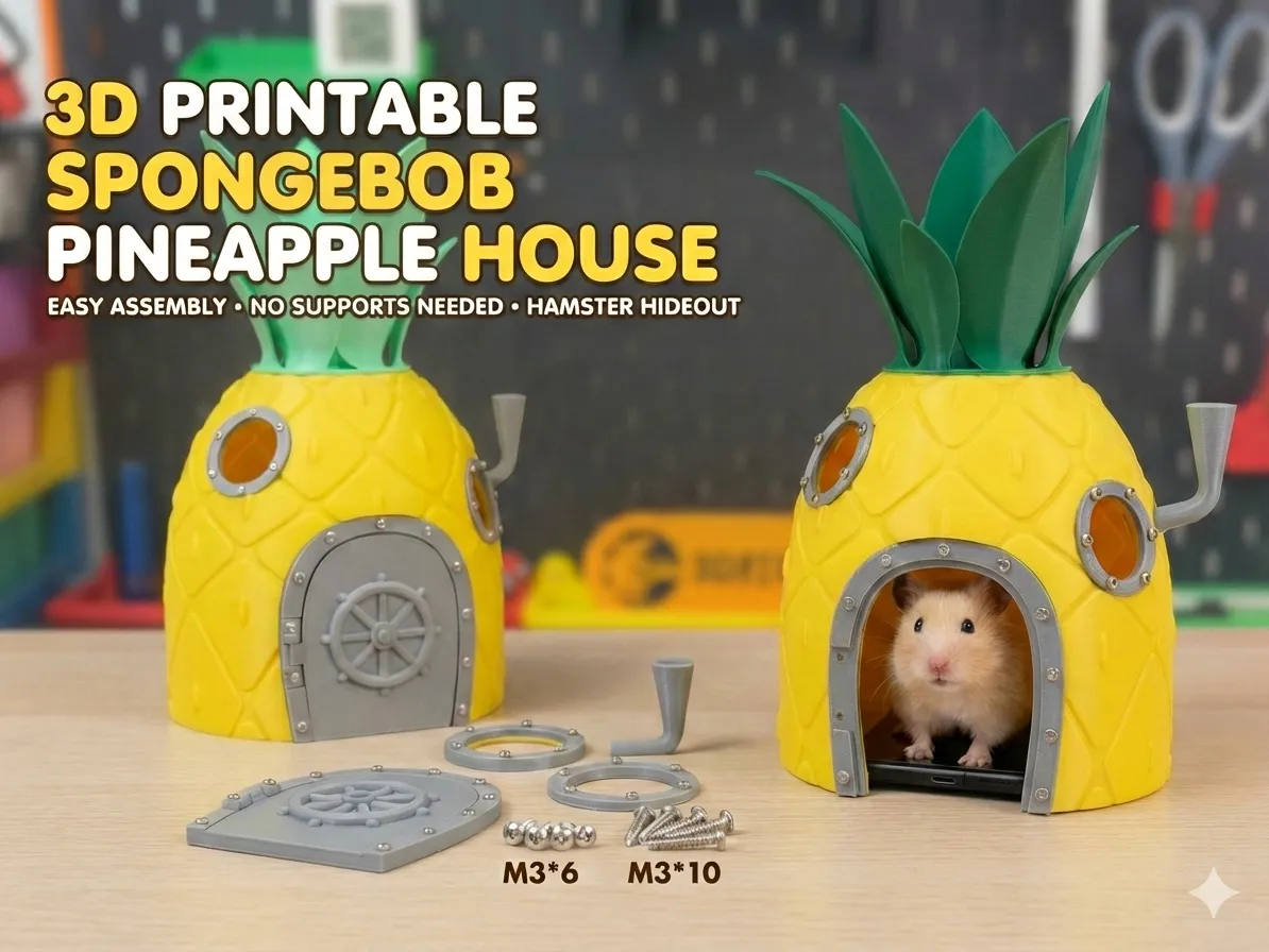SpongeBob Pineapple House - 30cm Large Size / Hamster Hideout / Easy-to ...