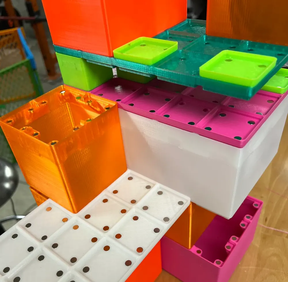 Gridfinity bins w/ magnetic tops + lid-base combo Remixed by ...