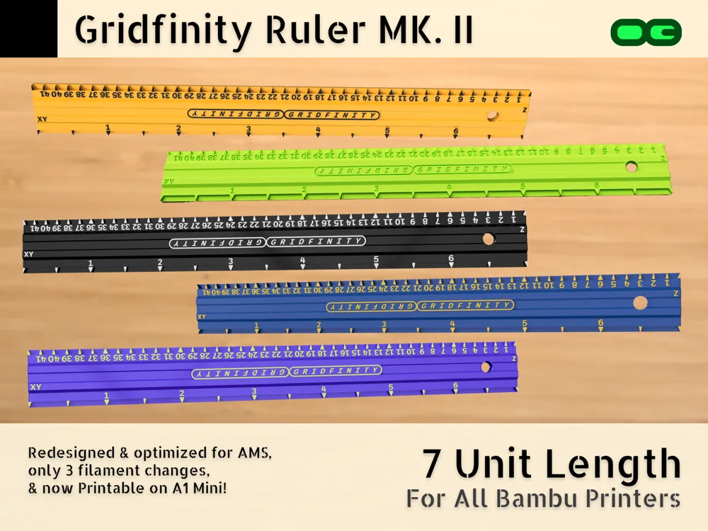 Gridfinity Ruler MKII [7 Unit Length] by engineering by coincidence ...