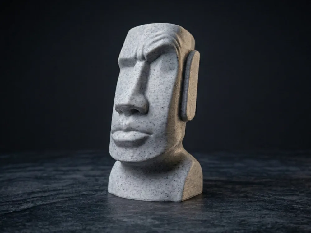 The Raised Eyebrow Moai - Free 3D Print Model - MakerWorld