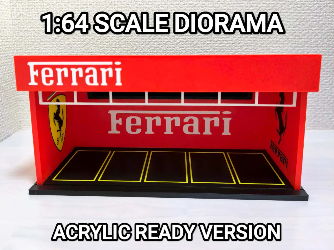 1:64 Maßstab Ferrari Diorama – Kostenloses 3D-Druckmodell – MakerWorld
