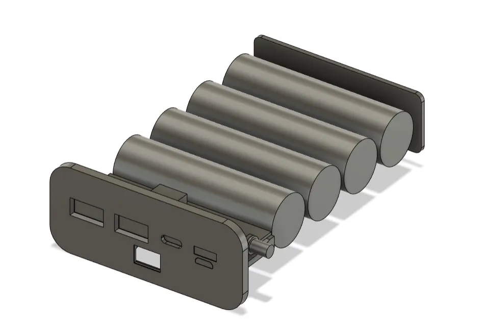 Power Bank Module: 4 x 21700 Li-ion Cells, 22.5W, 1S4P Configuration by ...