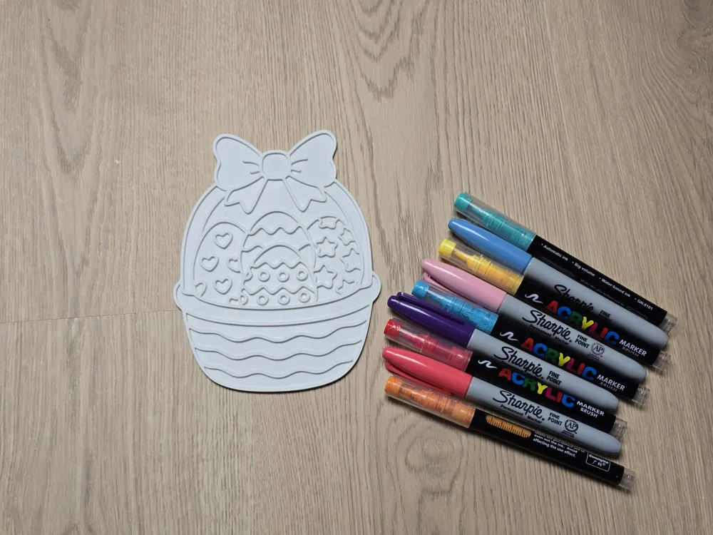 Easter Basket Ostern Eggs Coloring Craft - Free 3D Print Model - MakerWorld