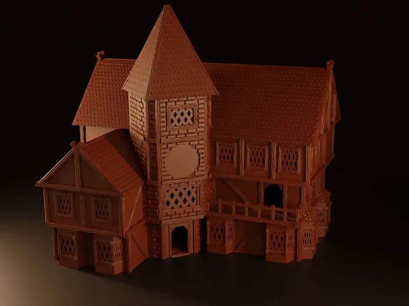 Huge Fantasy Tavern / Inn - DND terrain - Free 3D Print Model - MakerWorld