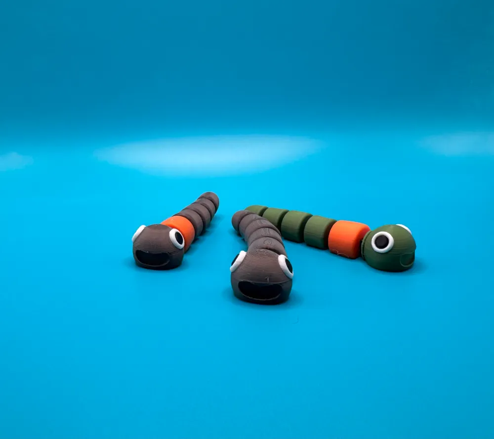 Cute Flexi Worm by MI3dPrint MakerWorld: Download Free 3D Models
