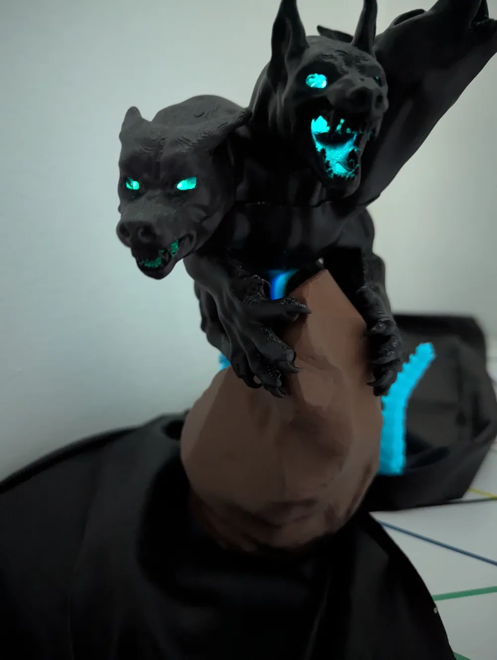 Cerberus with LED lit eyes and maws and glow tail by Ellzie MakerWorld ...