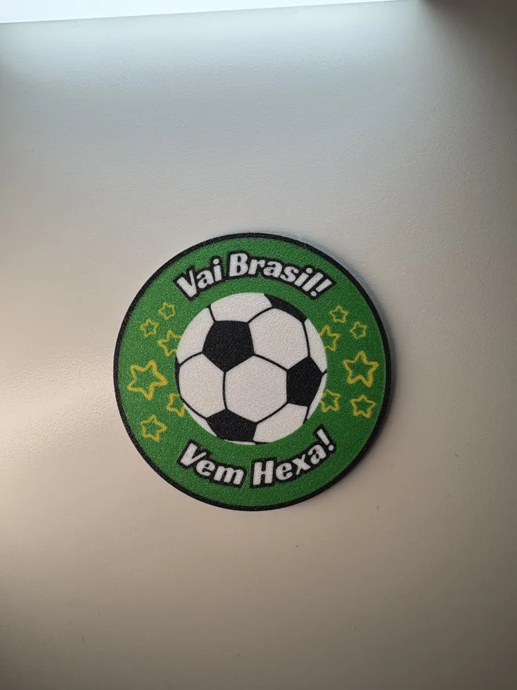 Go Brazil! Hexa is coming! Coaster - Free 3D Print Model - MakerWorld
