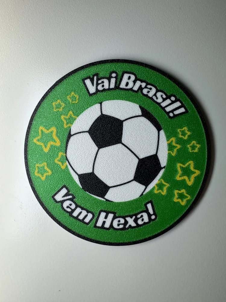 Go Brazil! Hexa is coming! Coaster - Free 3D Print Model - MakerWorld