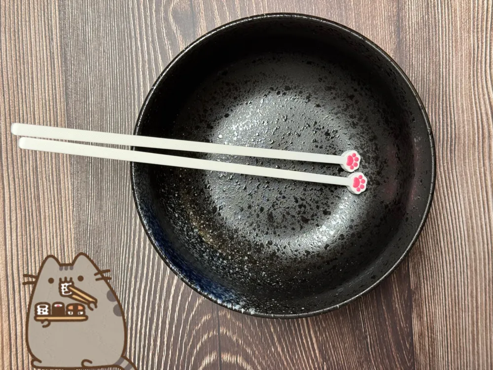 Kawaii Cat Paw Chopsticks - Free 3D Print Model - MakerWorld