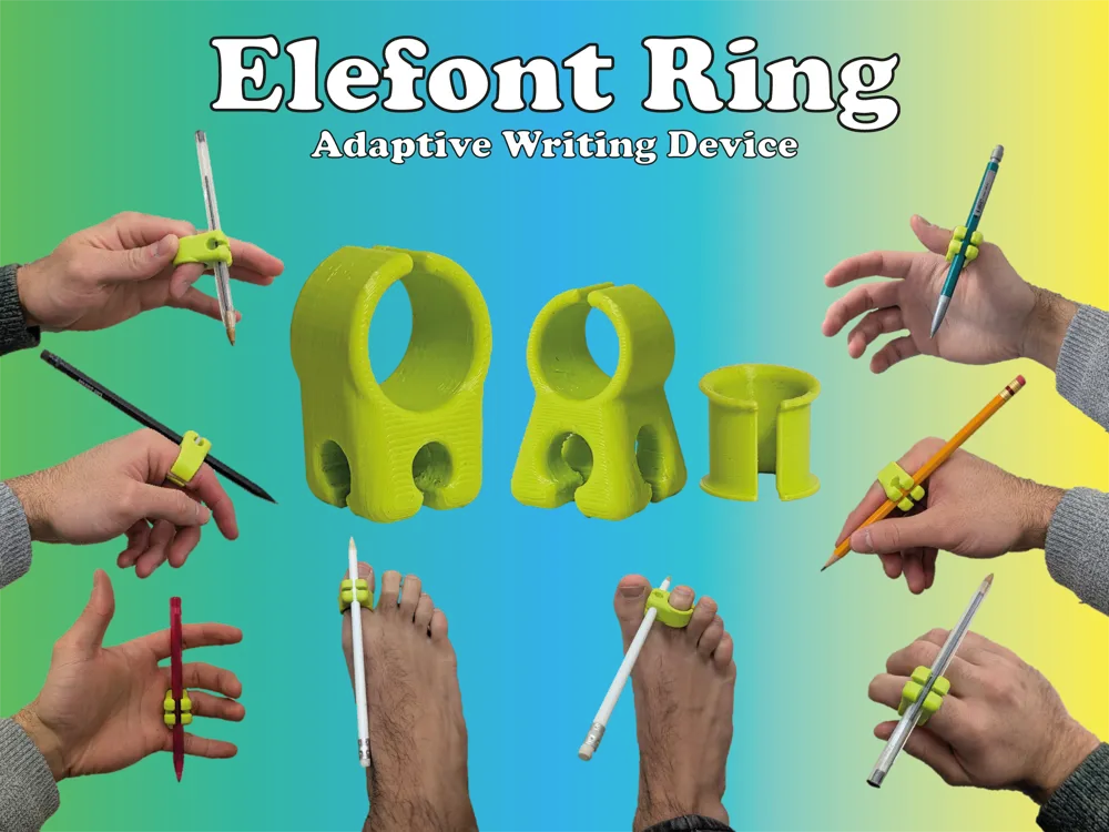 Elefont ring - Adaptive Writing Device - Free 3D Print Model - MakerWorld