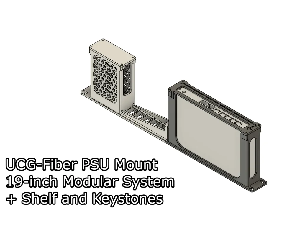 UCG-Fiber PSU 19-inch Modular Rack Mount - Free 3D Print Model - MakerWorld