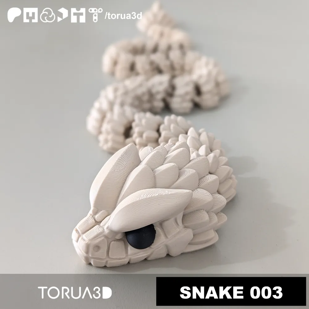 Articulated Snake 003 - Print in place - 3mf - STL by TORUA3D - MakerWorld
