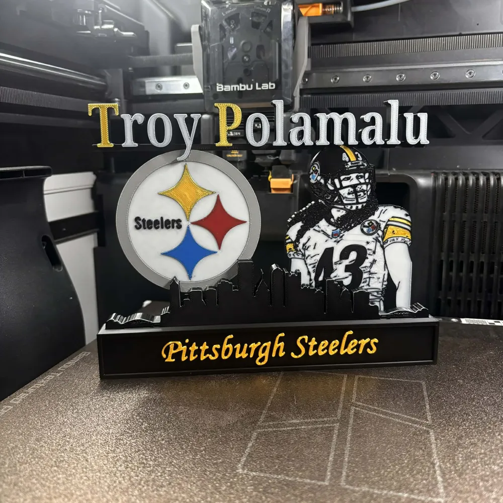NFL - Pittsburgh Steelers Troy Polamalu display! - Free 3D Print Model ...