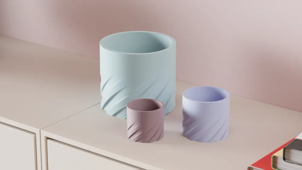 Spiral Plant Pot. Modern Stylish Planter by Abstractia Design - MakerWorld