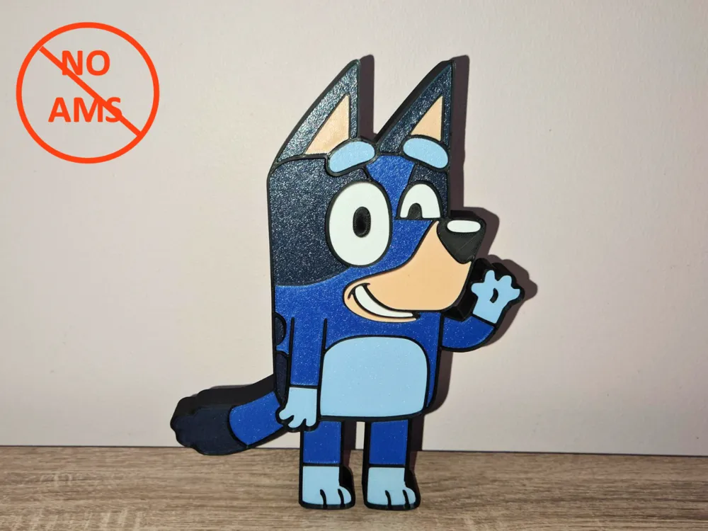 Bluey Sign (No AMS) - Free 3D Print Model - MakerWorld