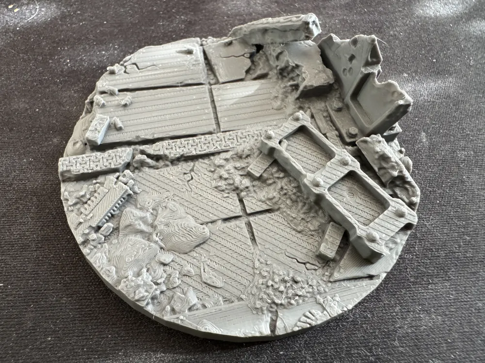 80 mm base with terrain features - Free 3D Print Model - MakerWorld