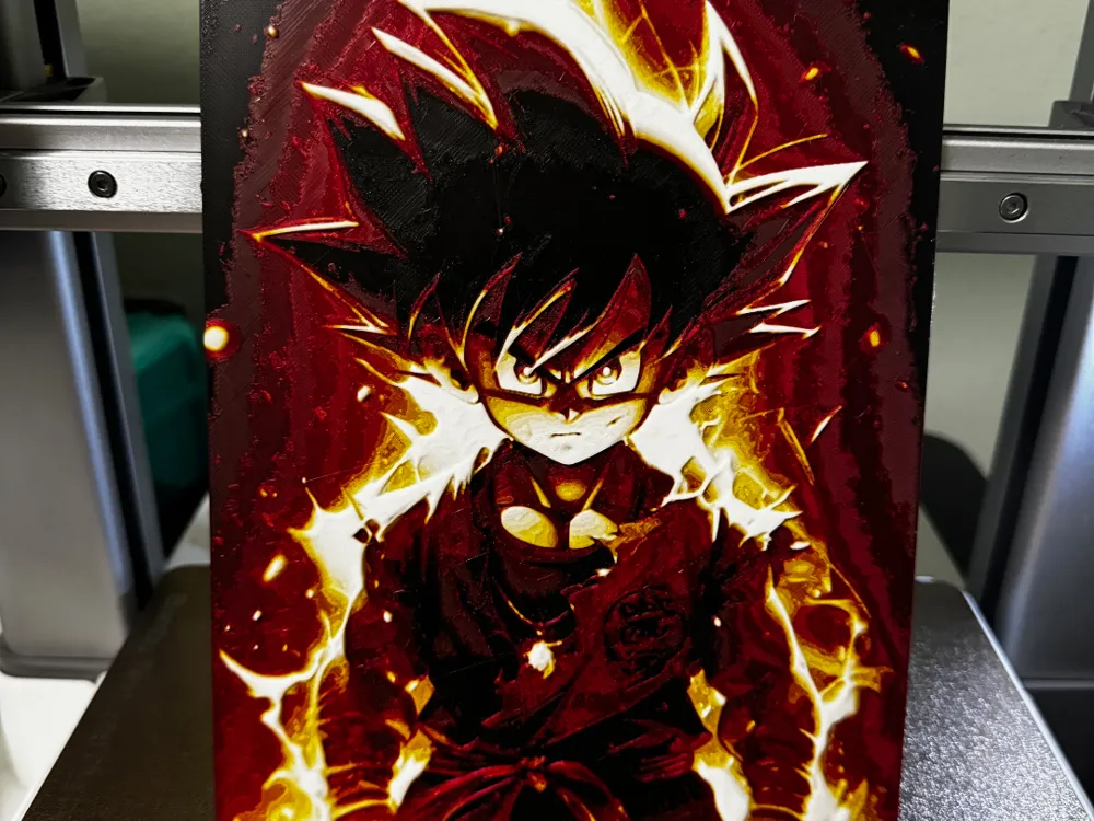 Goku Hueforge Portrait by garla86 - MakerWorld