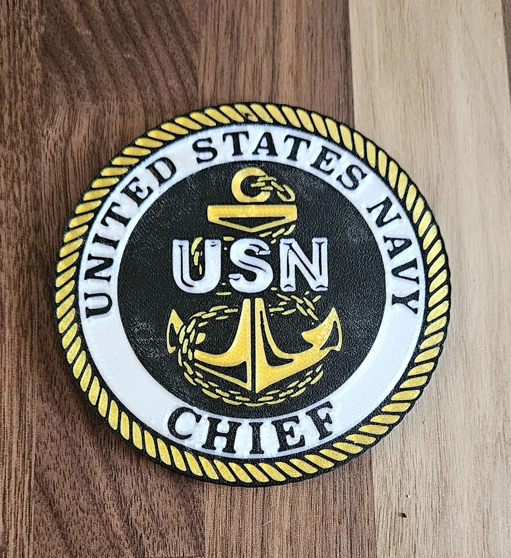 USN CPO SCPO MCPO COASTER W/HOLDER by Maaght MakerWorld: Download Free 3D Models