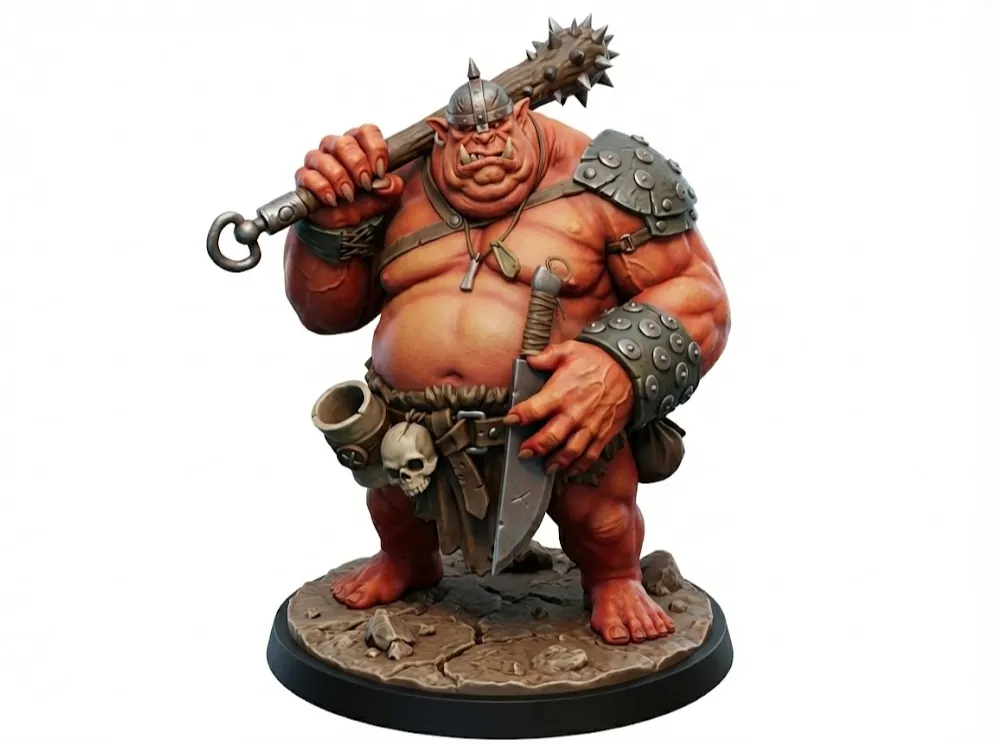 Ogre - DnD Miniature (50mm) - Free 3D Print Model - MakerWorld