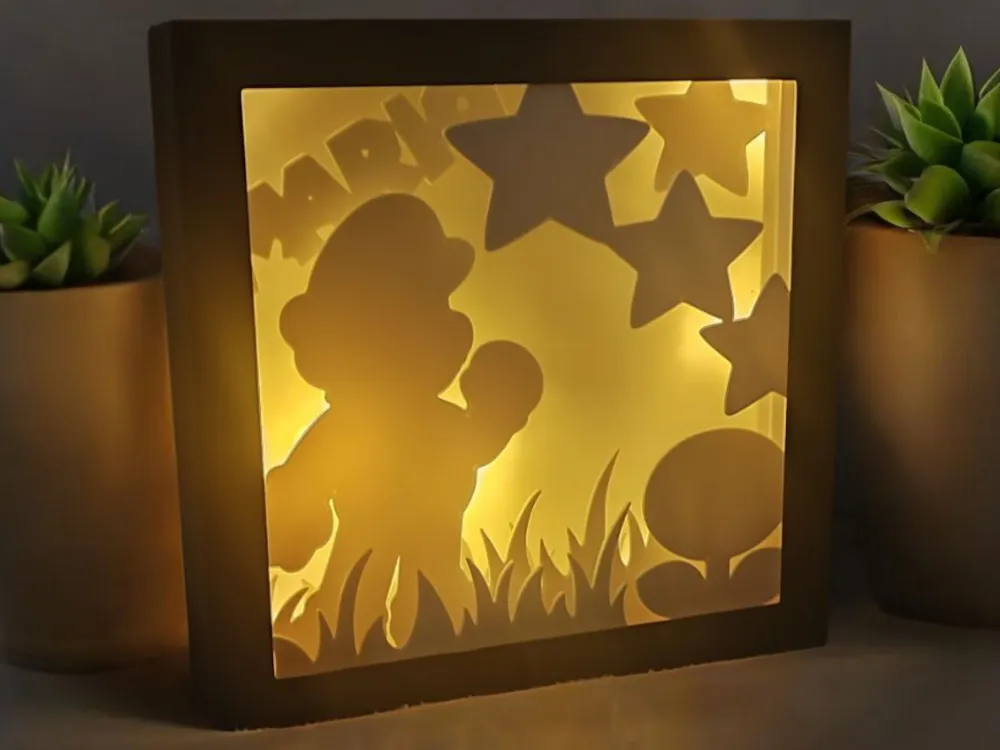Super Mario Lightbox Shadow Box by Julchen - MakerWorld