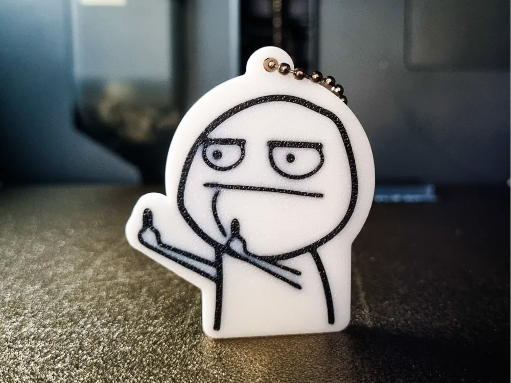 Middle Finger Meme Dude Keyring by DnD_Dave - MakerWorld