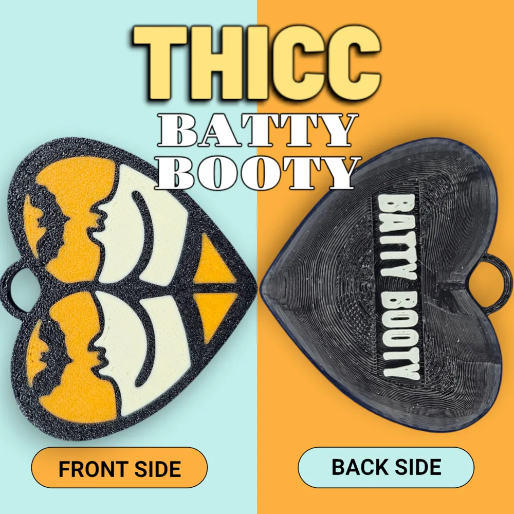 THICC Batty Booty Heart Butt Pendant by NoProblem - MakerWorld