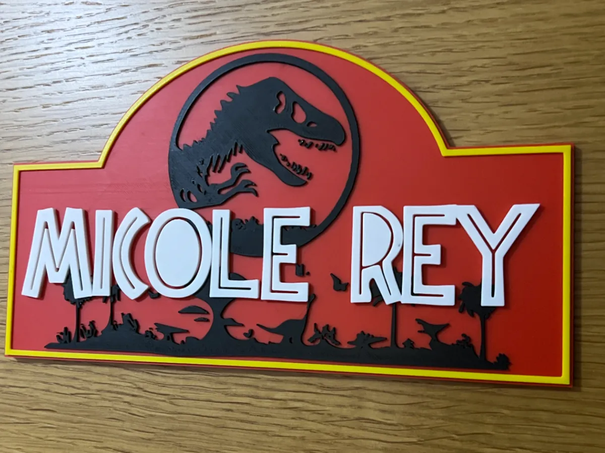 Jurassic Park Bedroom Door Sign (Customizable) - Free 3D Print Model ...