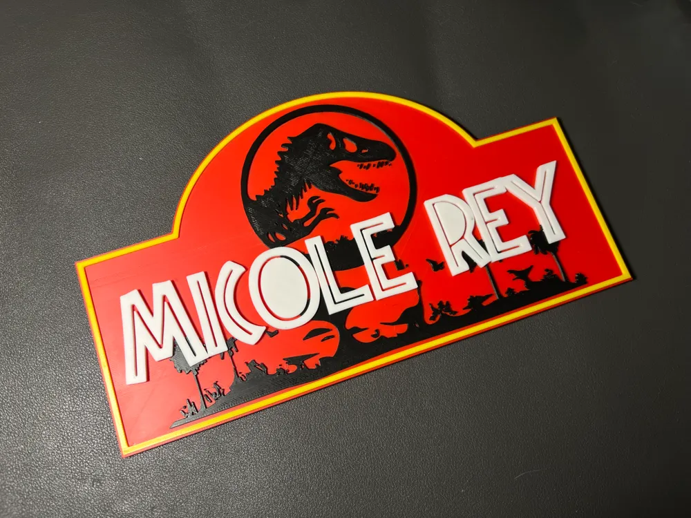 Jurassic Park Bedroom Door Sign (Customizable) - Free 3D Print Model ...