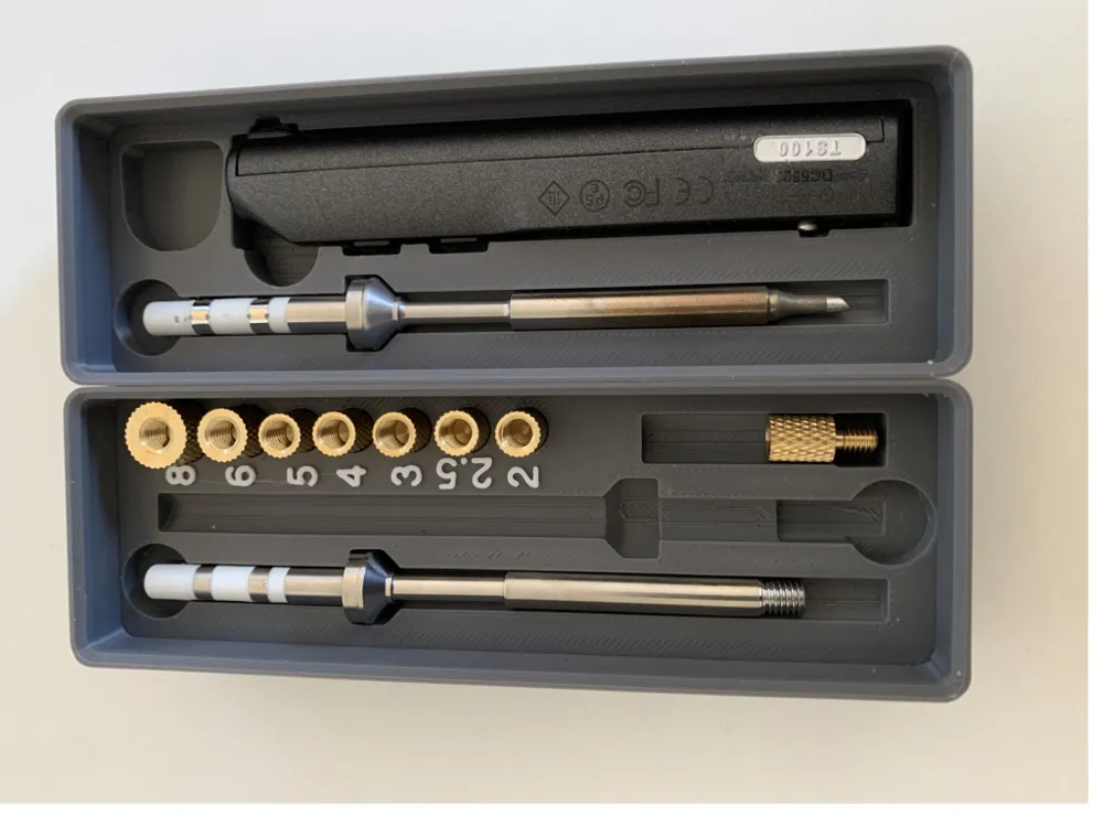 Gridfinity Halter für TS100 + Heizgewindeeinsätze Remixt von Fang-Pen ...