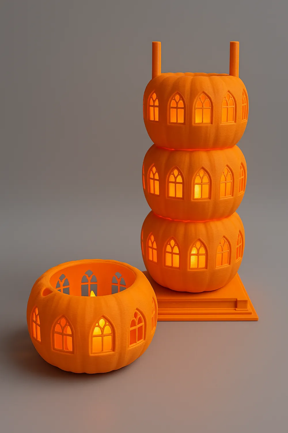 Stackable Pumpkin Tealight Holder Modular Lantern - Free 3D Print Model ...