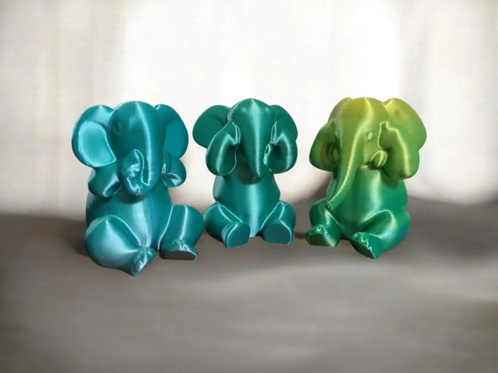 Decorative Trio of Elephants - Wisdom in 3D by Eclipse 3D - MakerWorld