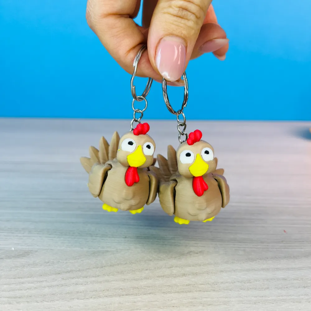 Thanksgiving Turkey, Keychain + Toy w hidden feet - Free 3D Print Model ...