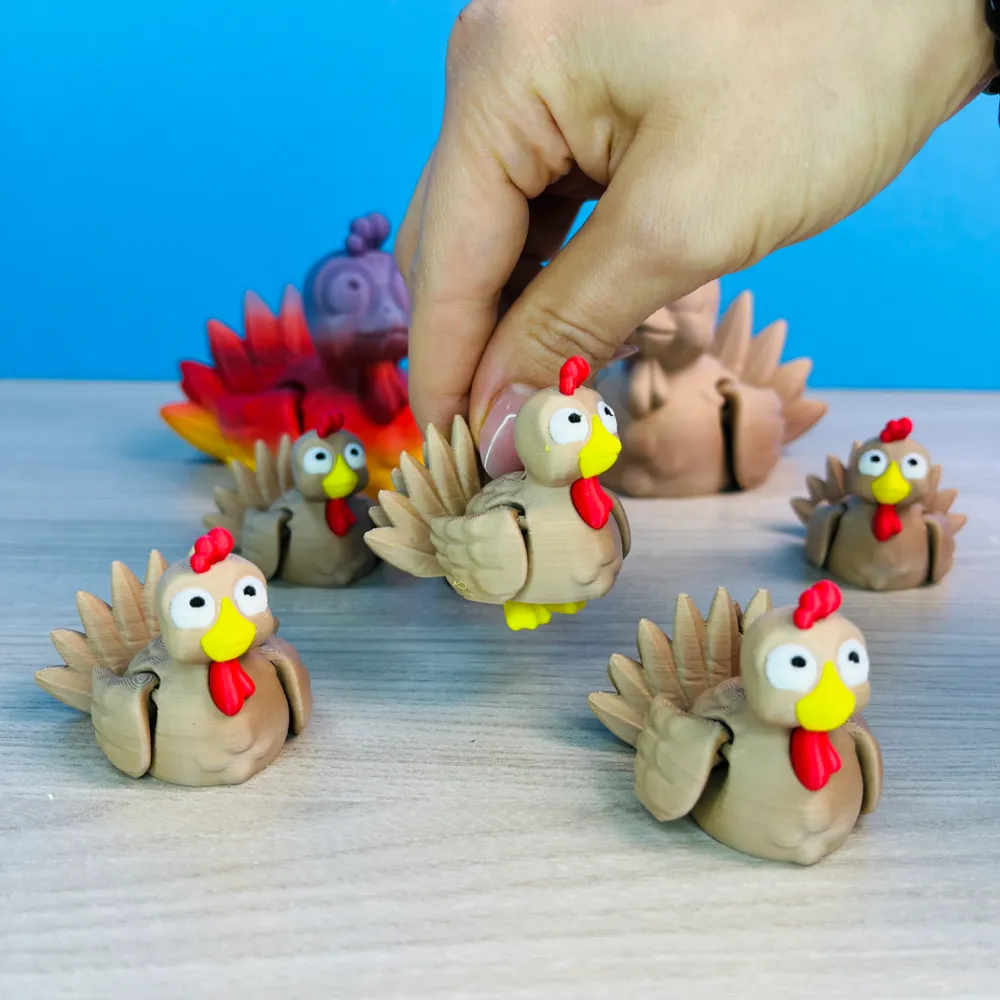 Thanksgiving Turkey, Keychain + Toy w hidden feet - Free 3D Print Model ...