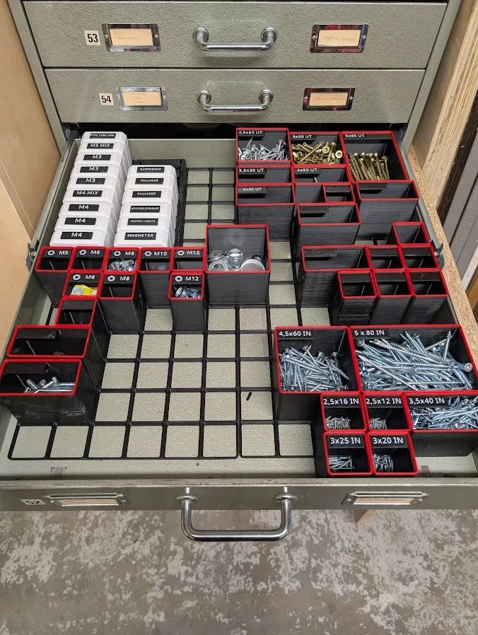 Gridfinity Bins - Fasteners / garage organization by KRONK - MakerWorld