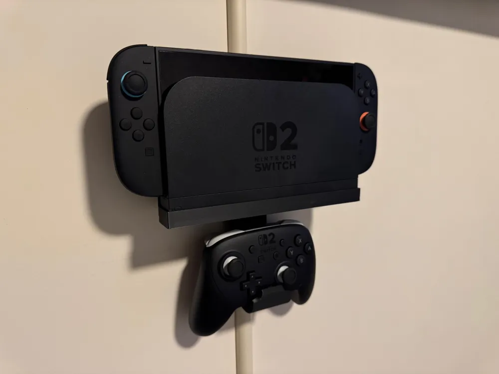 Switch 2 Wall Mount Dock / Pro Controller Hanger - Free 3D Print Model ...