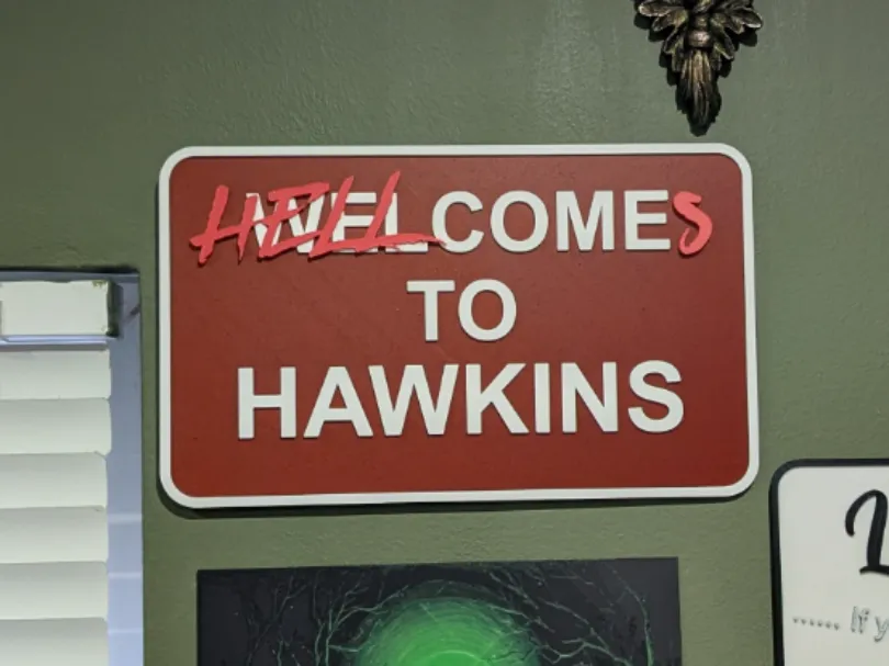 Stranger Things, Hell Comes to Hawkins sign. - Free 3D Print Model ...