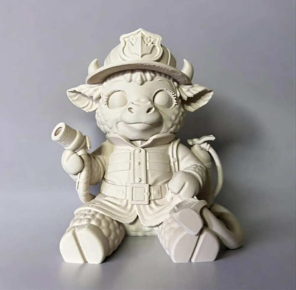 Highland Cow Fireman - Free 3D Print Model - MakerWorld