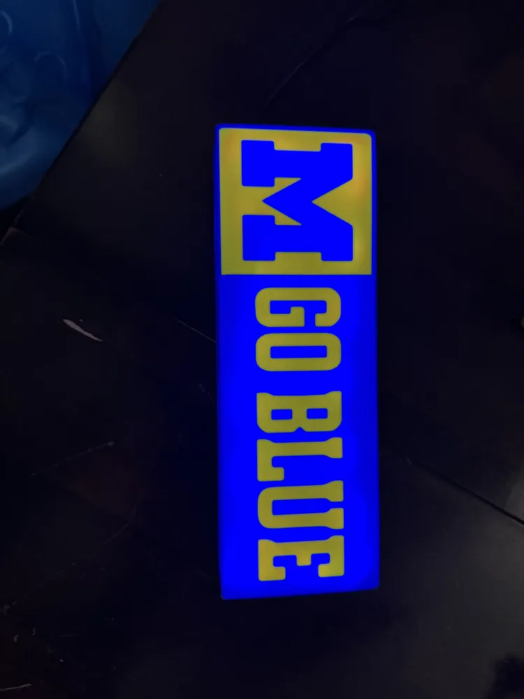 Go Blue backlit sign - Free 3D Print Model - MakerWorld