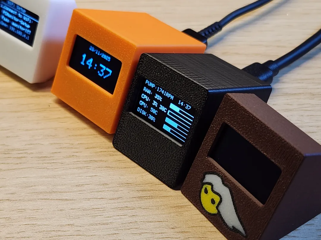 3€ Super simple PC monitoring/clock OLED by Keralots MakerWorld ...
